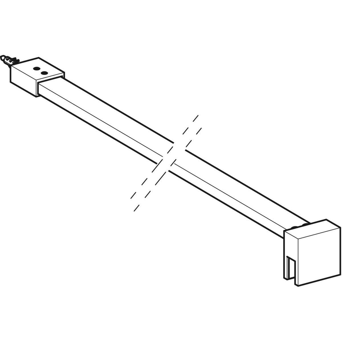 Cs showerama stabiliserings stag f. duschvägg, krom l=1,2...