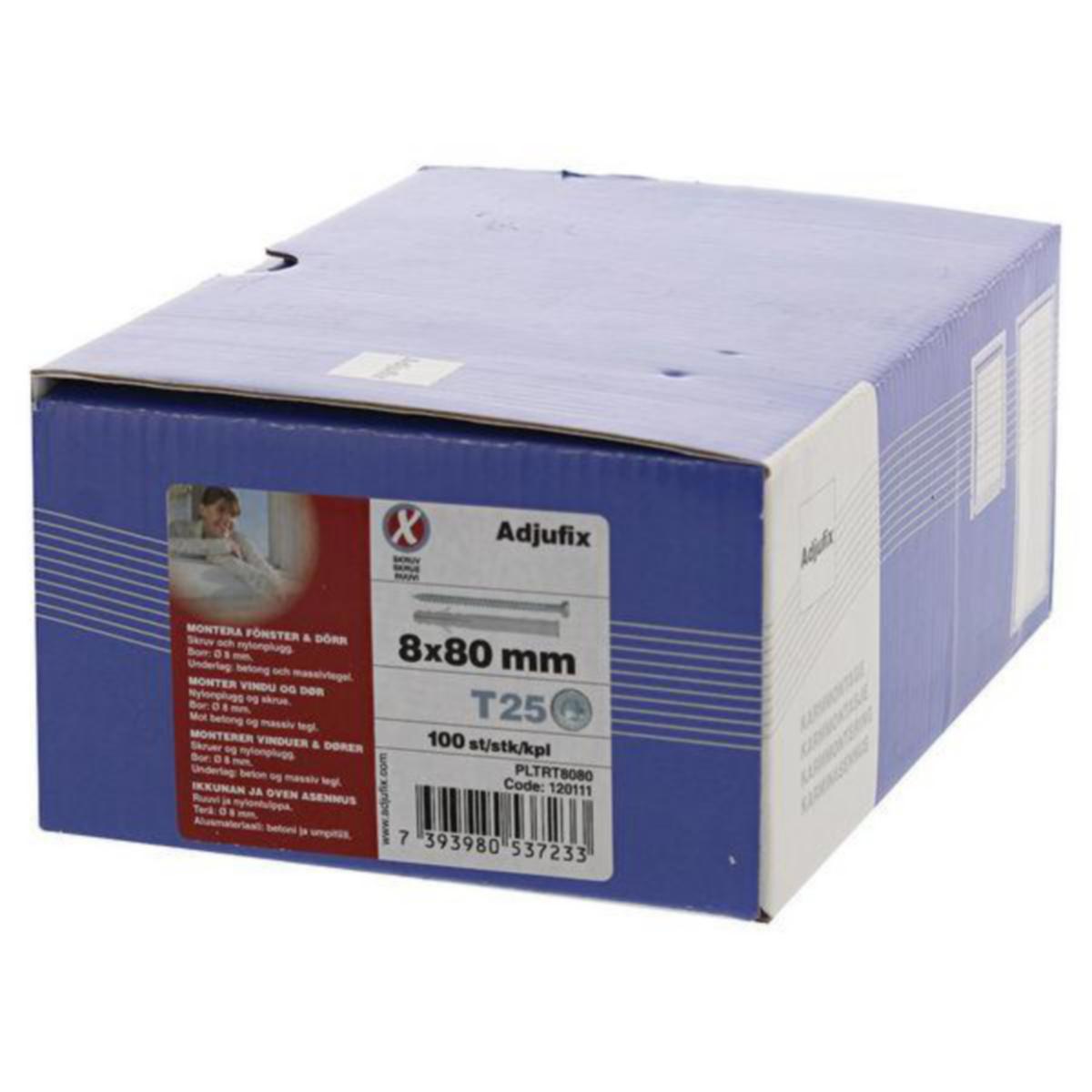 Plug & screw adjufix 8x80mm pltrt880 100/pk - plug o scre...