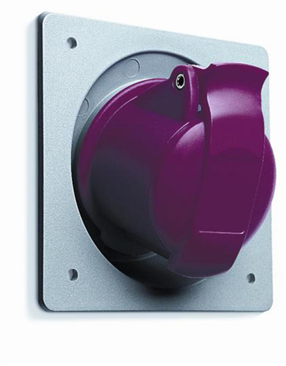 432rau6 angular flange - wall socket for panel mounting,