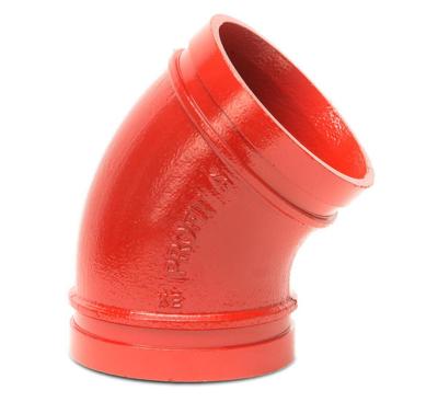 Grooved red 45° elbow dn150 - grooved bend 45º, red | Ahl...