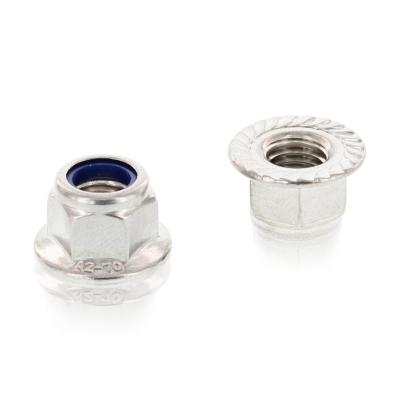 Flänslåsmutter m6mf nylon a4 räfflad m6 din 6926 - flänsl...