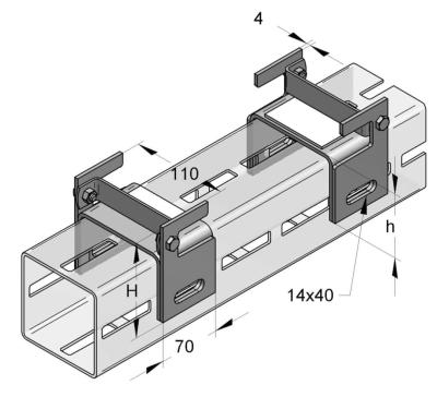 Ef centum glidplatta stå fzv glidstödsfäste. mefa - glids...