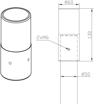 Adapter 60-50mm alu 3070al adapter - adapter lykthus-stol...
