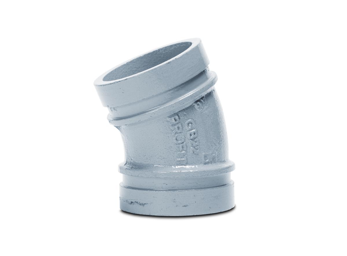 Grooved galvad 22.5° elbow dn50 - grooved bend 22.5º, gal...
