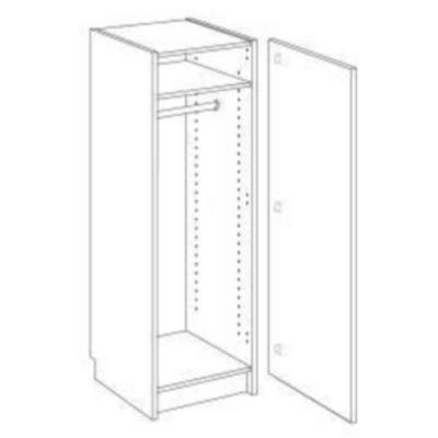 Garderob 600x580x2080 mm inkl klädstång och hyllplan - ga...