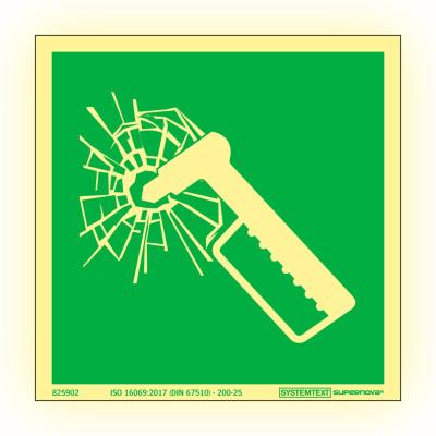 Skylt "nödhammare" iso supernova h150mm h150mm - skylt nö...