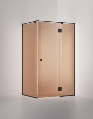 Inr duschvägg arc 15 frame bronze, black 500-1500x1995