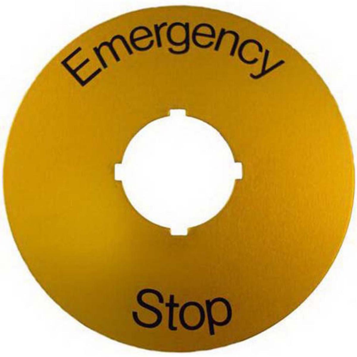 Skylt alu emergency stop - skylt för nödstopp | Ahlsell