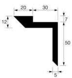 Durkplåtsprofil 50x50x5 l=3m profil nr. 2 med kramlor - k...