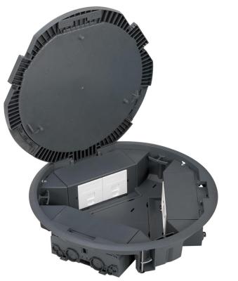 Round floorbox 3x2 modules - floor box round low 3-compa...