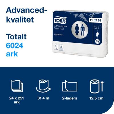 Toalettpapper tork advanced t4 24-pack 110284 - toalettpa...