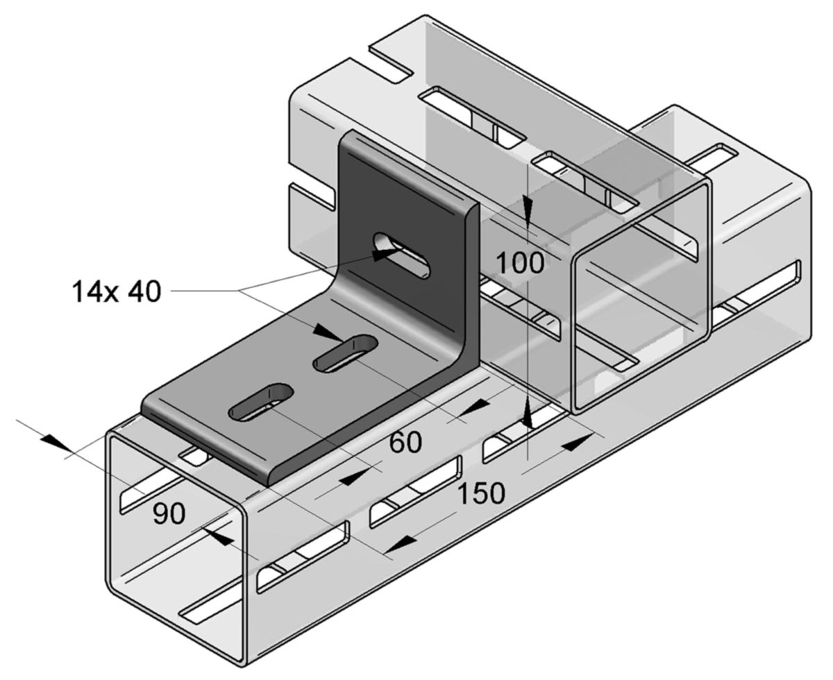 Ef centum vinkel 3-hål xl100 montagevinkel. mefa - montag...