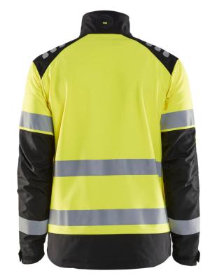 Softshelljacka blk 4497-2513 varsel kl.1 svart/gul stl m ...