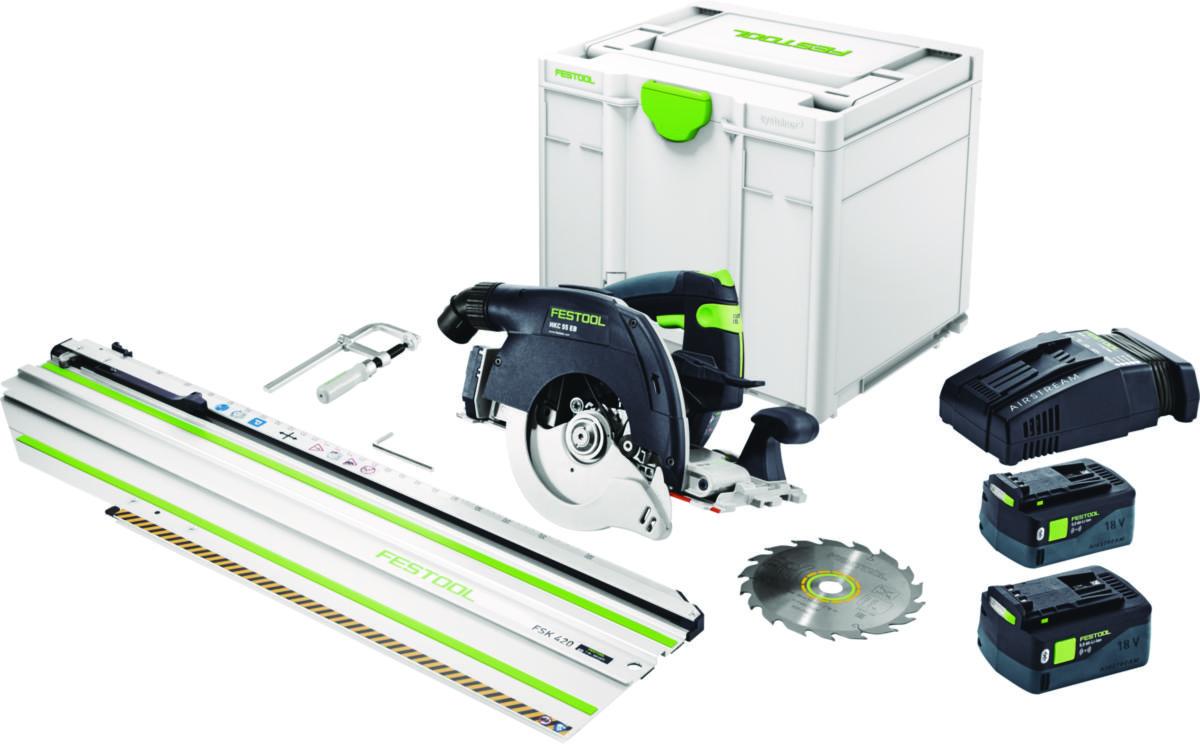 Cirkelsåg festool hkc 55-fsk inkl batt, laddare, kapskena...