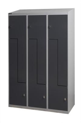 Klädskåp 400s z 3:a klinka stomme ral7035/ dörr ral7012