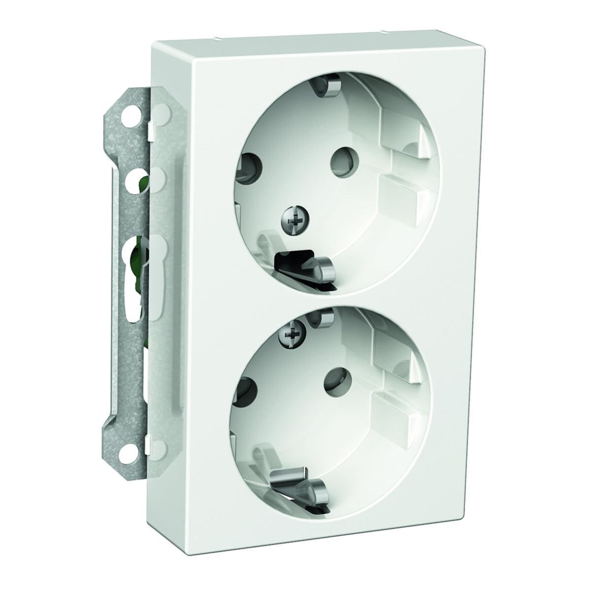 Wall socket cp 2xschuko wh exxact - wall socket/insert 2-...