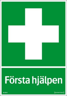 Skylt första hjälpen 30-3414 210x297mm - nödskyltar "förs...