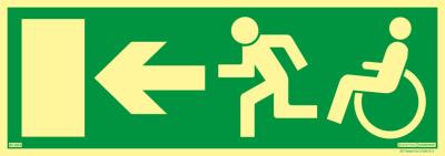 Skylt handikapp pil vänster 82-1823 420x148mm supernova
