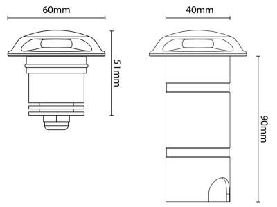 Markarm 24v 3w 8lm 3k ip67 luna deco 1 - markarmatur luna...