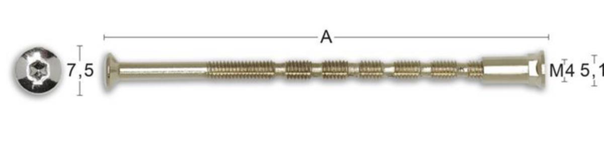 Tryckesskruv sats habo m4 75mm n sb - tryckeskruvsats 316...